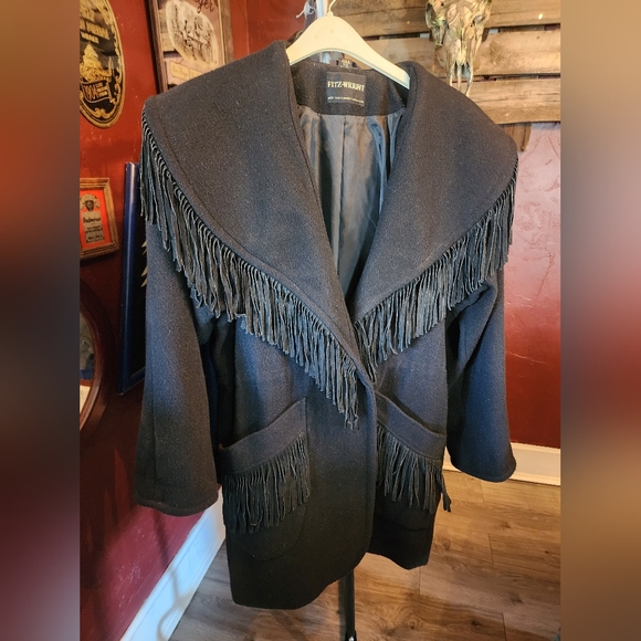 Fitz-Wright | Jackets & Coats | Vintage Fitzwright Fringe Coat With ...